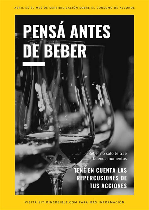 Explorá Nuestras Plantillas De Carteles Sobre El Alcoholismo Canva