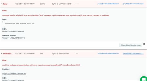 swift can t open realm using mongodb sync stack overflow