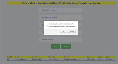 crud operation using stored procedure in asp gridview