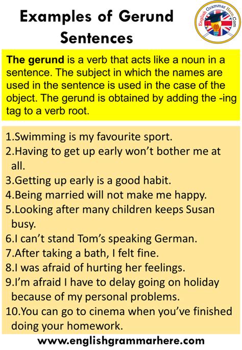 10 Examples Of Gerund Sentences English Grammar Here