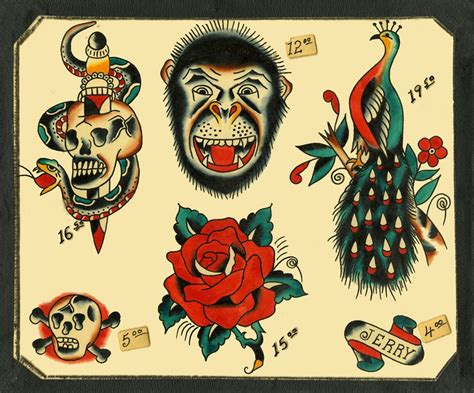 Classic American Traditional Flash Tattoos Best Tattoo Ideas