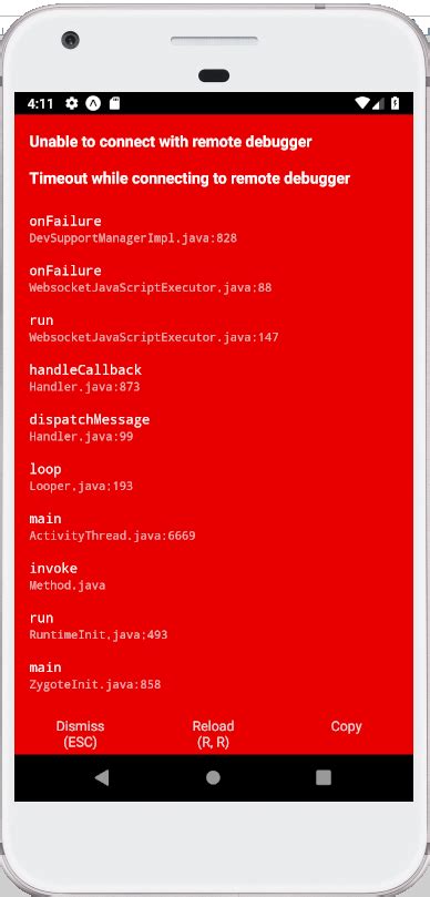 debugging android emulator cannot connect to react native remote