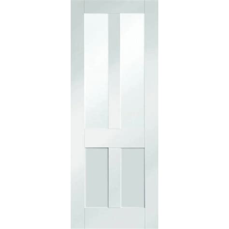 Malton Shaker Double Evokit Pocket Doors Clear Glass Primed
