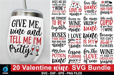 Valentine Wine Svg Bundle Graphic By Fokira · Creative Fabrica