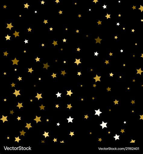 Background With Gold Stars Gold Stars On Black Vector Image
