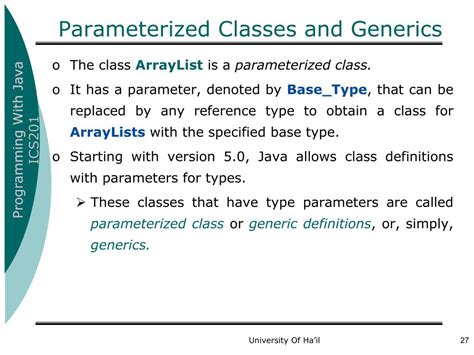 ppt chapter 14 generics and the arraylist class powerpoint