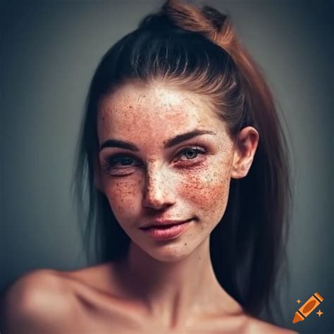 Portrait Of A Smiling Young Woman With Freckles On Craiyon