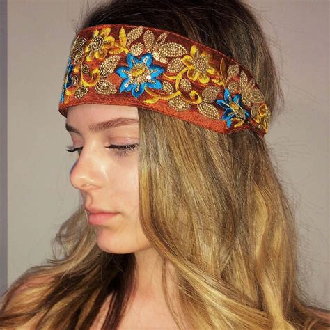 Bohemian Headbandturbanboho Headbandfabric Headwrapwomen Etsy Boho