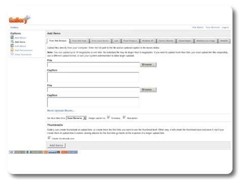 gallery upload turnkey gnu linux