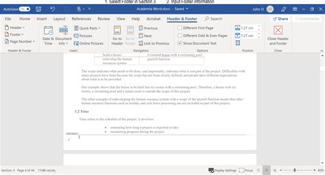 how to create footers in a word document