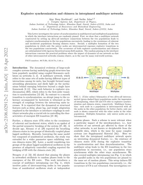 pdf explosive synchronization and chimera in interpinned multilayer