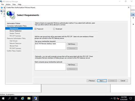 windows server 2019 remote desktop services without domain