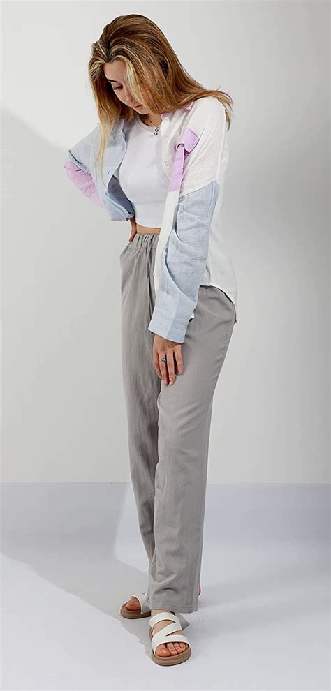 Somer Pants For Women Flowy Casual Drawstring Waist Wide Leg Loose