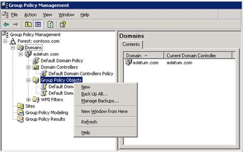 manage restore backup group policy objects in windows taylor menteds