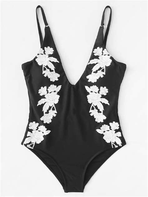 Flower Print Low Back Swimsuit Swimsuits Flower Prints One Piece