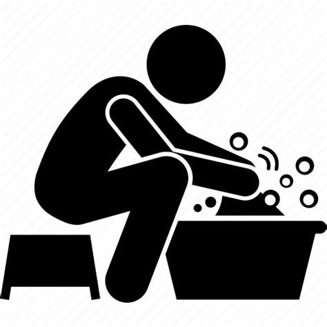 Clothes Hand Laundry Man Rinse Wash Washing Icon Download On