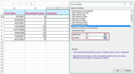 how to calculate end date from start date and duration in