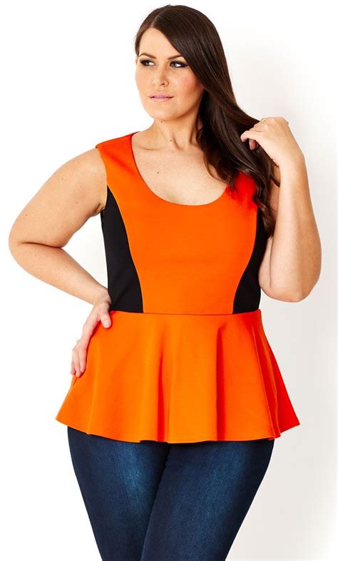 City Chic Spliced Peplum Top Womens Plus Size Fashion Fashion
