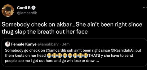 Cardi B And Akbar V Fight On Social Media Cardi Posts Akbar V Having