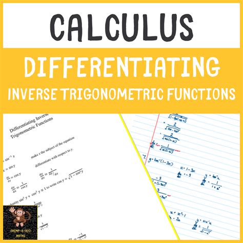 Worksheet Derivatives Of Inverse Trig Functions