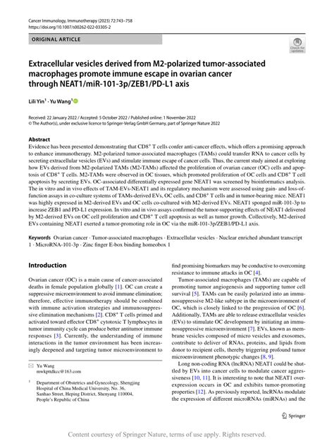 Extracellular Vesicles Derived From M2 Polarized Tumor Associated