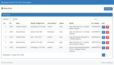 aplikasi crud dengan php dan mysql object oriented style