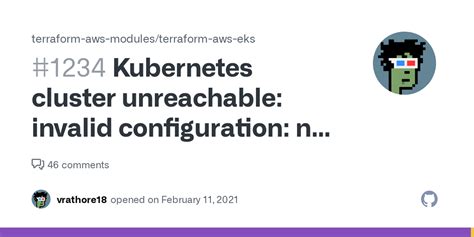 kubernetes cluster unreachable invalid configuration no configuration