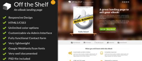 free responsive e book landing page html5 css3 designbeep
