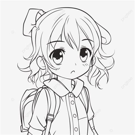 Halaman Mewarnai Gadis Anime Dengan Gambar Sketsa Garis 60 Off