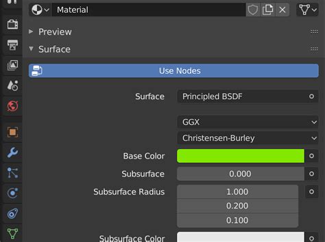 relation between material viewport display color and actual material