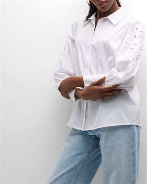 Harshman Devlin Eyelet Embroidered Cotton Shirt Neiman Marcus
