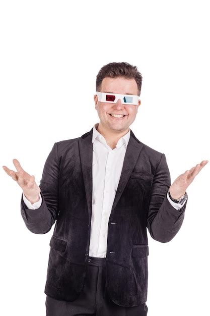 Premium Photo Portrait Of Amazed Man With 3d Glasses