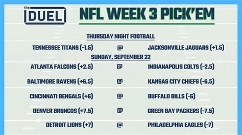 Printable Nfl Weekly Pick Em Sheets For Week 3 Fanduel Research