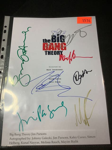 Autographed The Big Bang Theory Script Cover With Coa Signed By Johnny