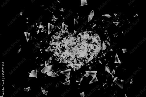 Explosion Of Glass Heart Broken Heart Stock Illustration Adobe Stock