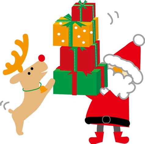 クリスマスのイラスト サンタクロースのクリスマスプレゼント 無料イラスト フリー素材