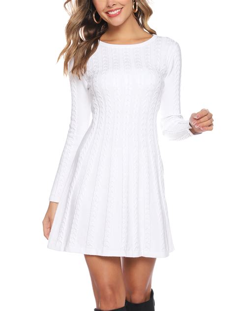 Sweater Dress For Women Slim Fit Long Sleeve Cable Knit Dresses S 2xl