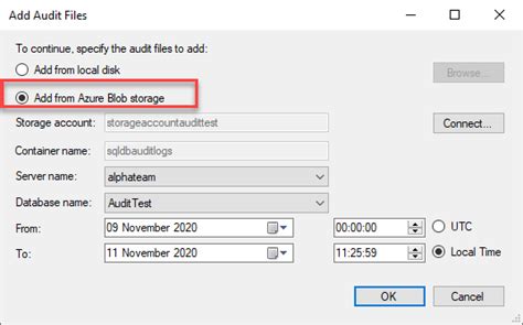 getting started with azure sql database auditing using blob storage