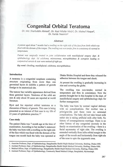 Pdf Congenital Orbital Teratoma December 2009