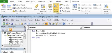 mengenal property end pada pemrograman vba excel
