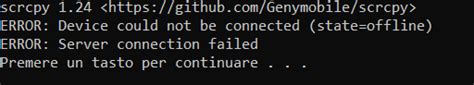 error could find any adb device error server connection failed