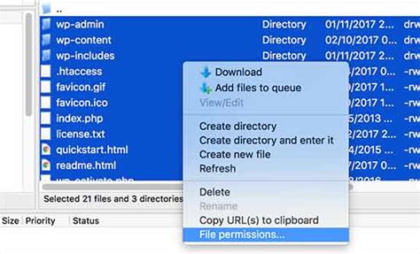 how to fix file and folder permissions error in wordpress