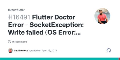 flutter doctor error socketexception write failed os error broken