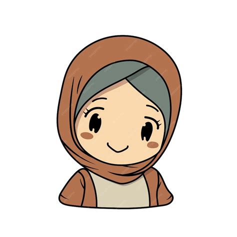 Premium Vector Cute Hijab Girl For Sticker Vector Illustration