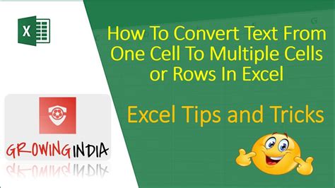 how to convert text from one cell to multiple cells or rows in excel