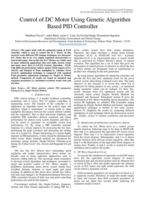 pdf control of dc motor using genetic algorithm based pid controller