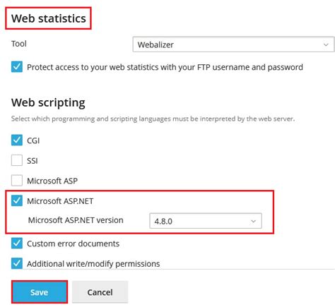 how to set up asp version in plesk whuk
