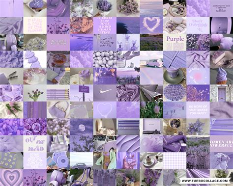 100 Soft Purple Lavender Aesthetic Collage Kit L Pretty Etsy