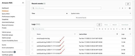 configuring an audit log to capture database activities for amazon rds