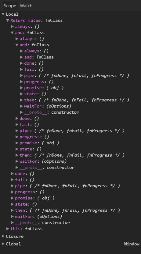 jquery opa5 purpose of and in promise returned from waitfor